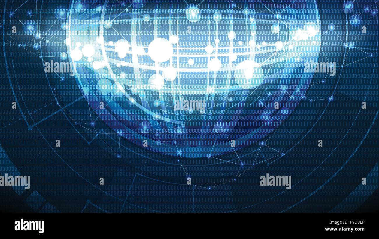 Vector abstract high technological global cell background design Stock ...