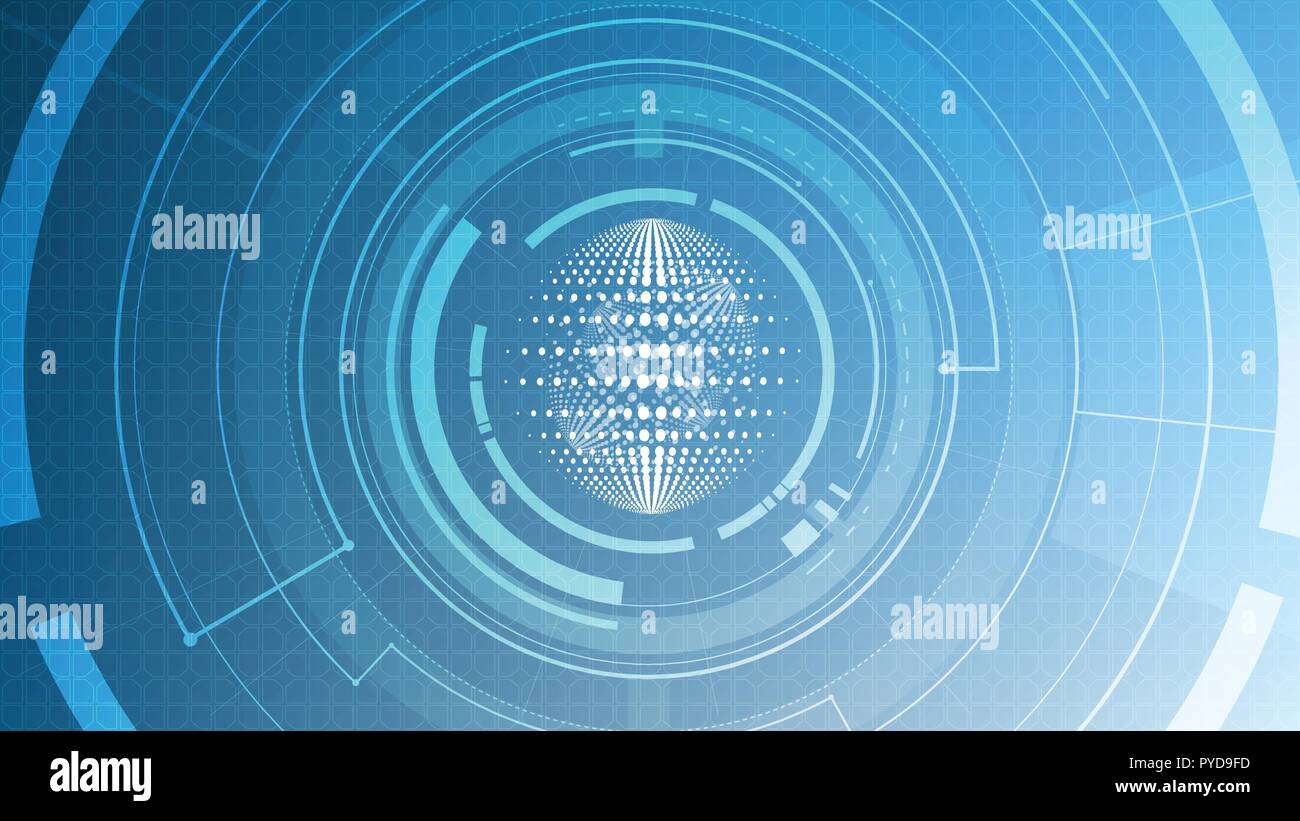 Vector abstract technological global signal radar background design ...