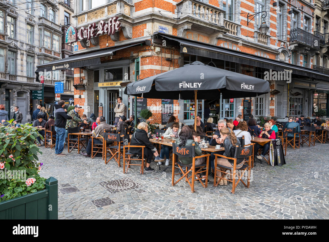 Bar in Sablon area in Brussels Stock Photo - Alamy
