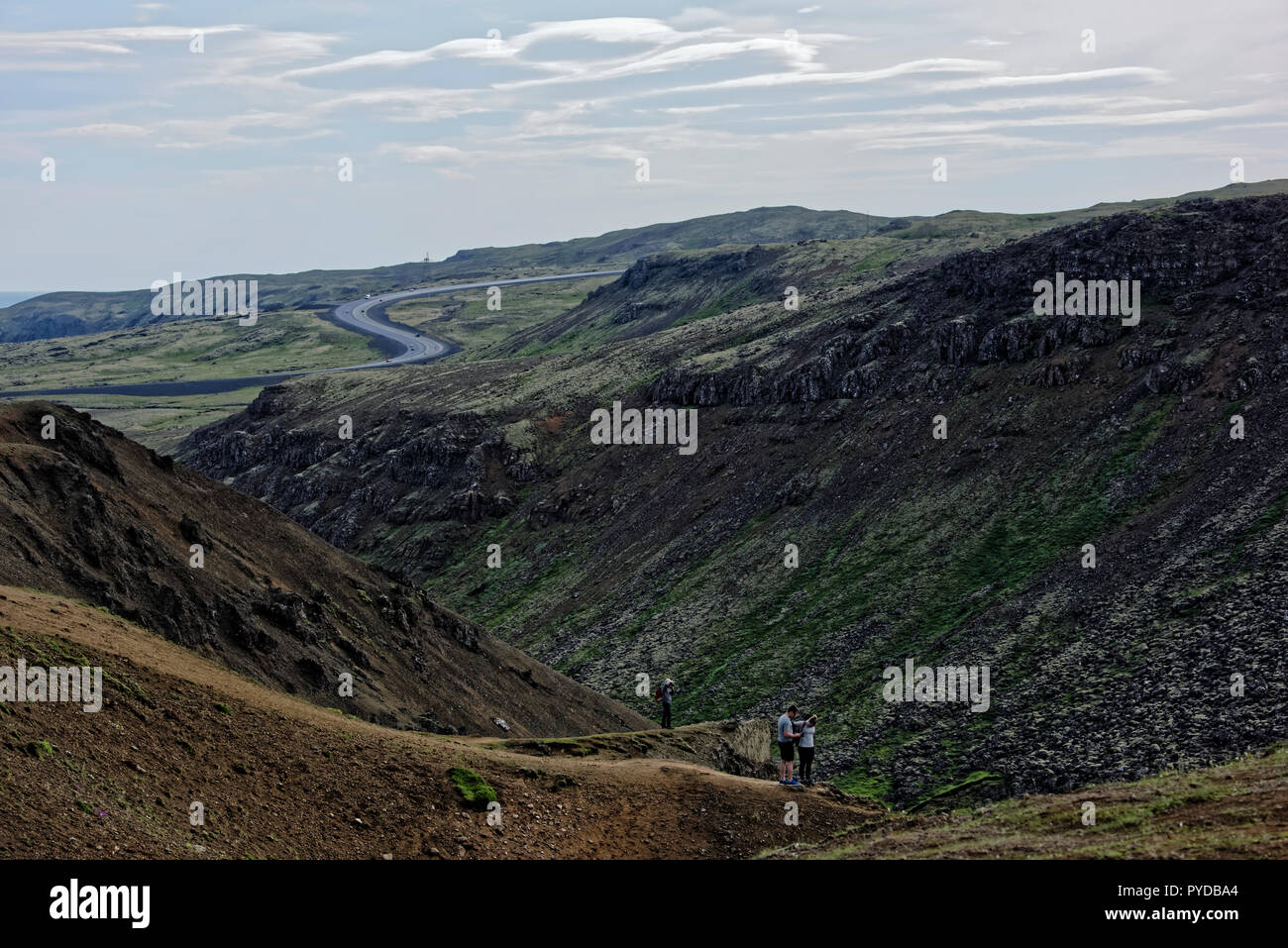 Near Hveragerði, Iceland. The geothermal hot river at Reykjadalur is a ...