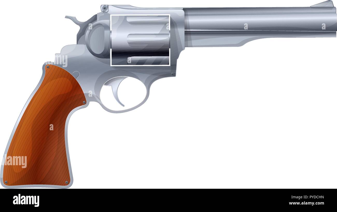 Old revolver vector over white Stock Vector Image & Art - Alamy
