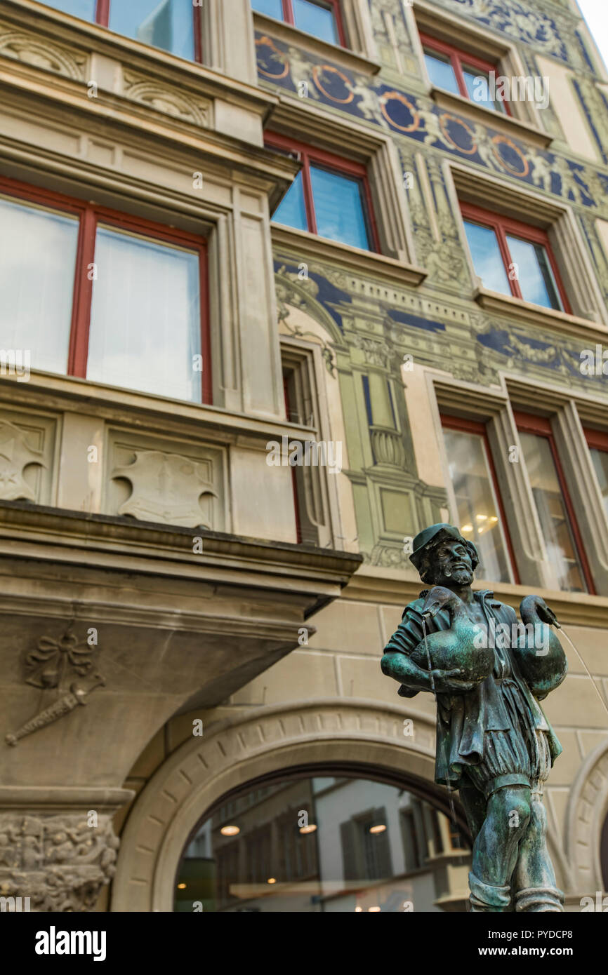 Detail from Goose Man Fountain in the Lucerne, Switzerland Stock Photo ...