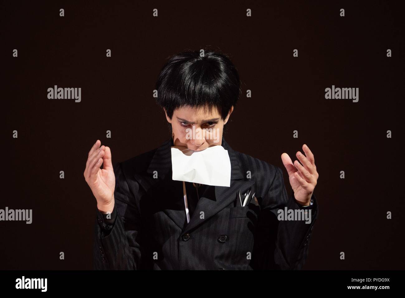 Actress Sandra Gerling as Edmond on October 17. 2018, during a ...