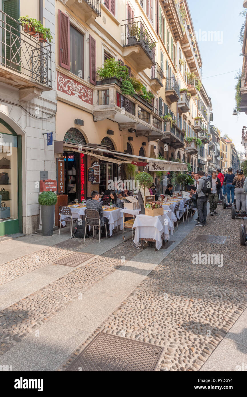Street scene in the Brera district, Milan, Italy Stock Photo - Alamy