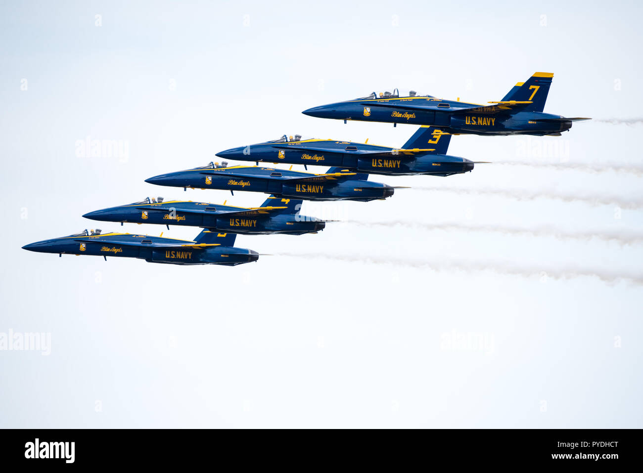 US Navy Blue Angels flying in close formation Stock Photo - Alamy