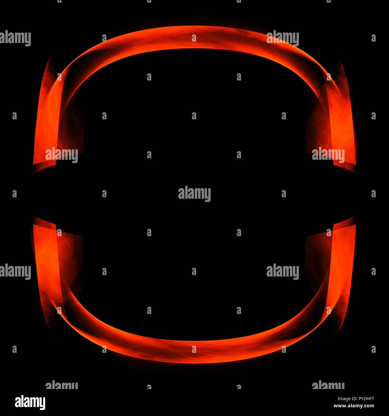 Abstract red fractal frame on black background Stock Photo - Alamy