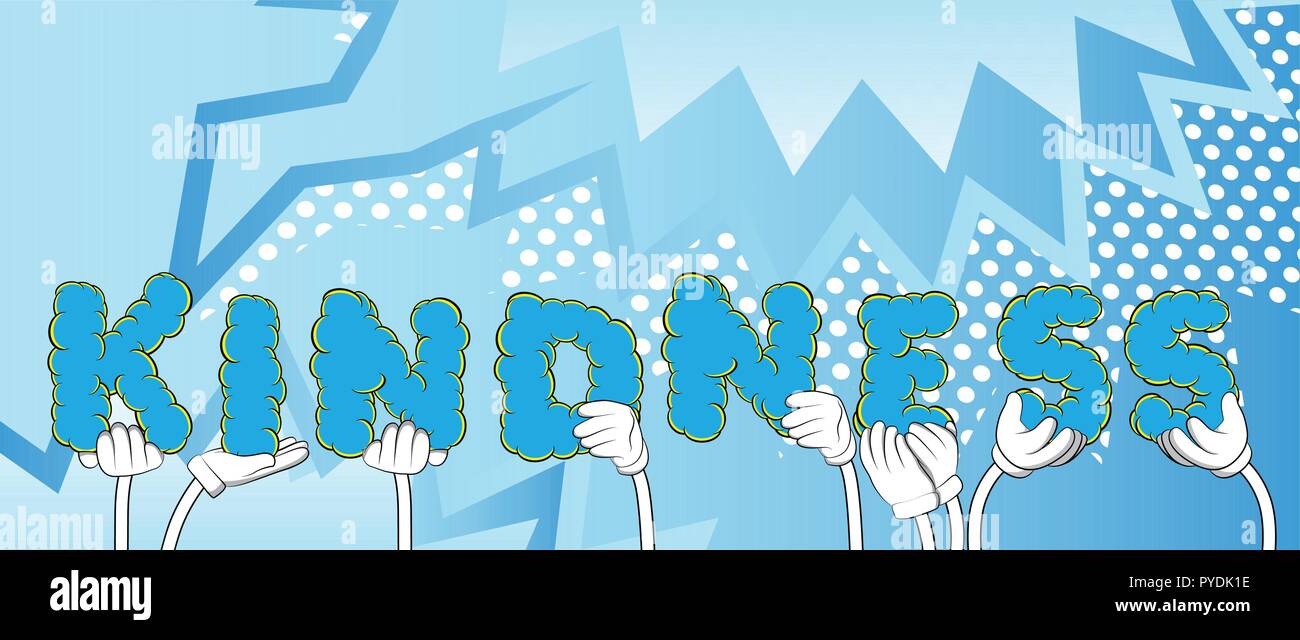 Diverse hands holding letters of the alphabet created the word Kindness ...