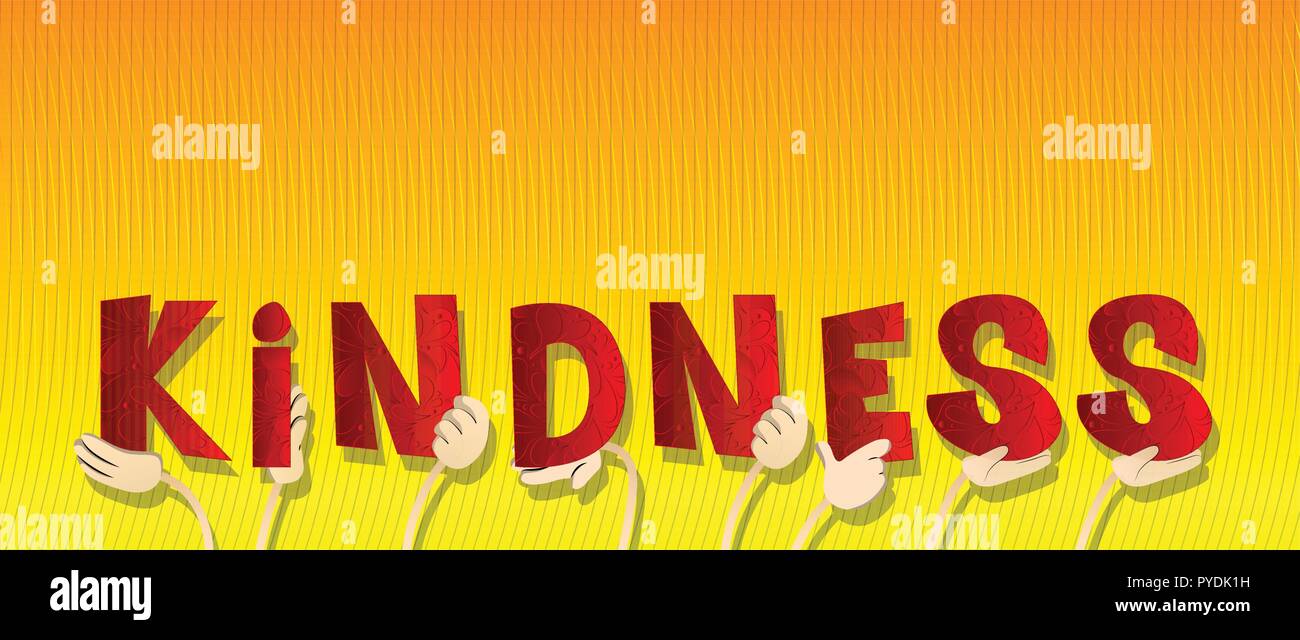 Diverse hands holding letters of the alphabet created the word Kindness ...