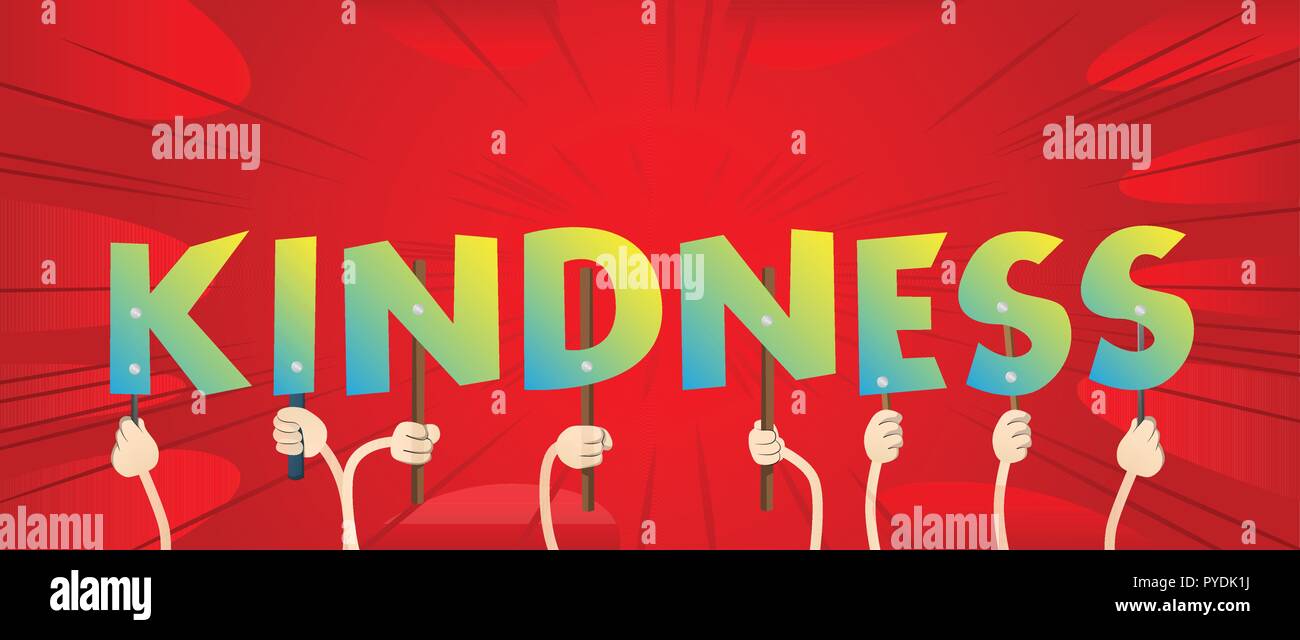 Diverse hands holding letters of the alphabet created the word Kindness ...