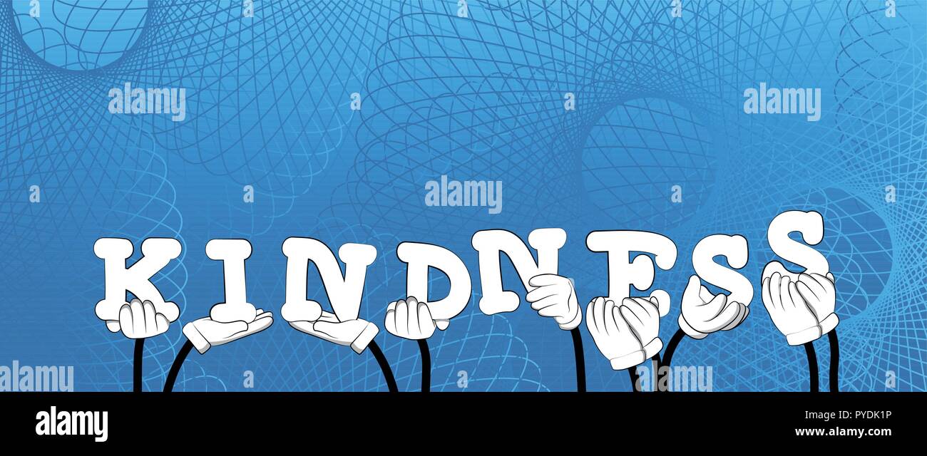 Diverse hands holding letters of the alphabet created the word Kindness ...