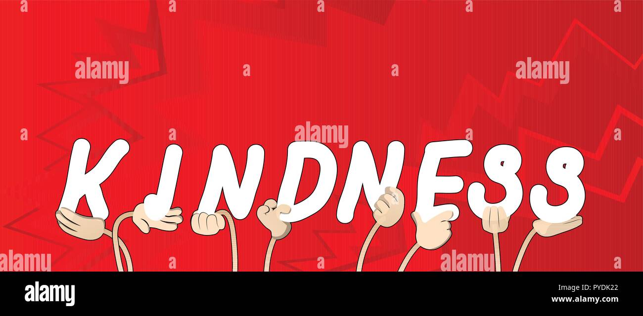 Diverse hands holding letters of the alphabet created the word Kindness ...