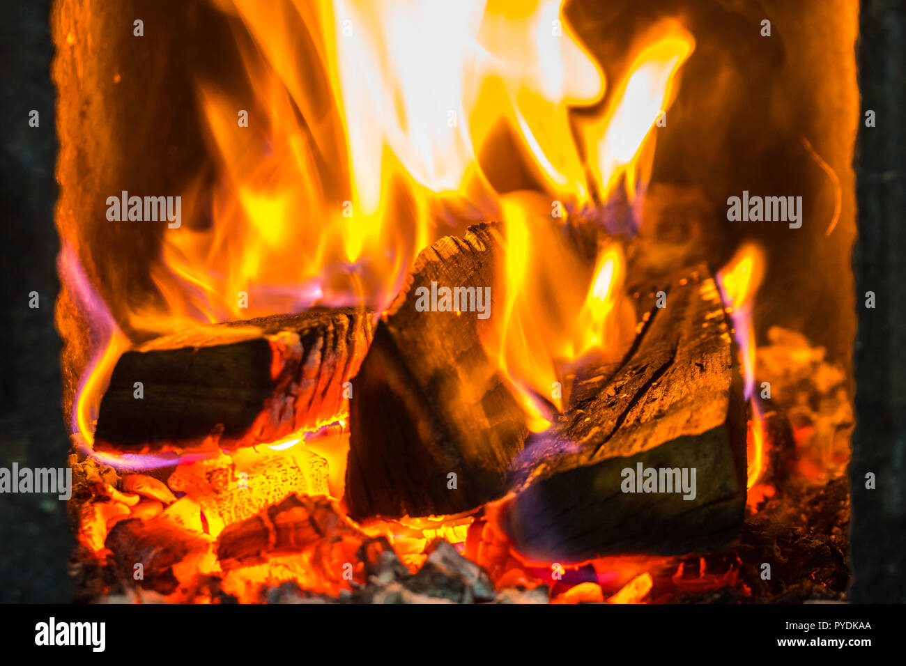 wood stove burning in a private house Stock Photo - Alamy