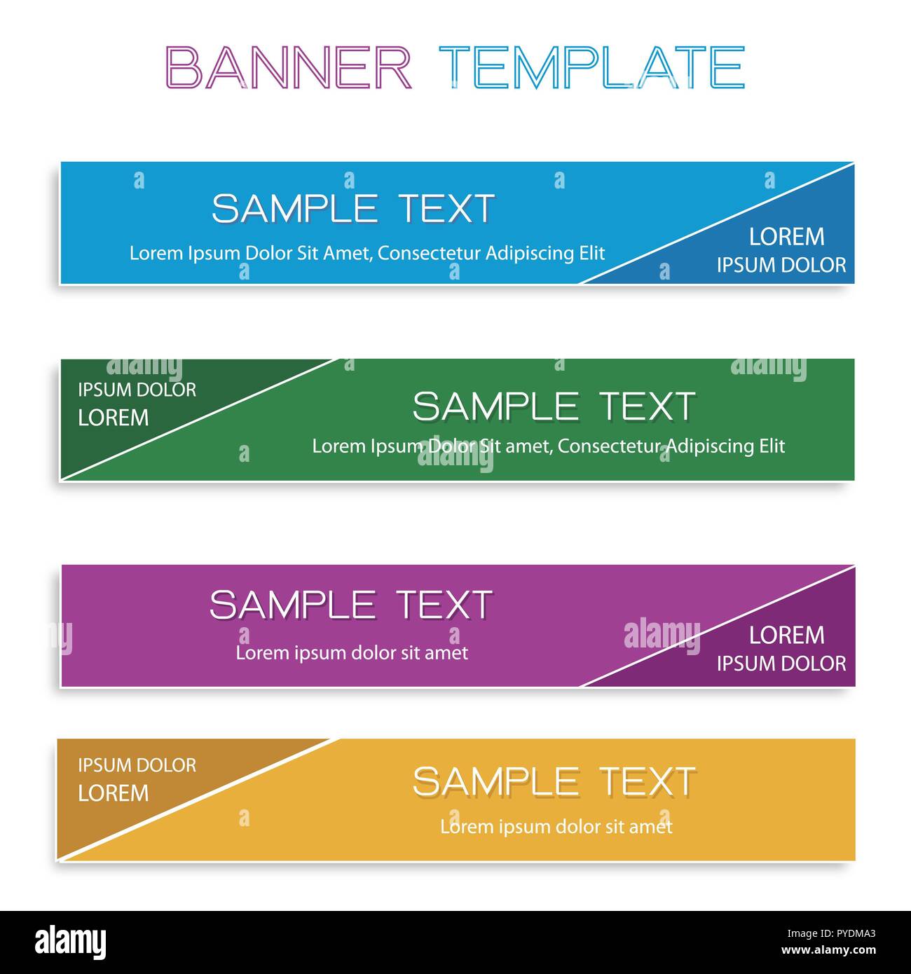 Vector Set of Abstract Banner Design Background or Header Templates in ...