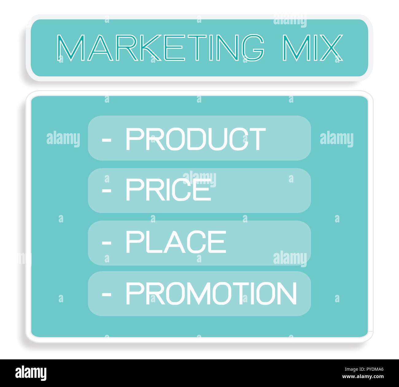 Business Concepts, Illustration of Marketing Mix or 4Ps Model for ...
