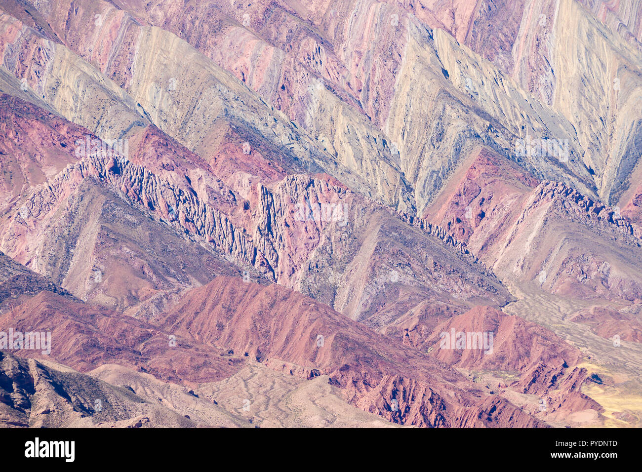 The Hornocal close up detail of the 14 colours mountain in Humahuaca ...