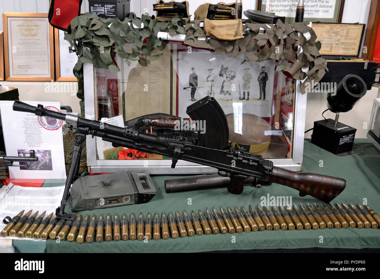 Gun and bullet belt at the We'll Meet Again WW2 Museum, Freiston ...
