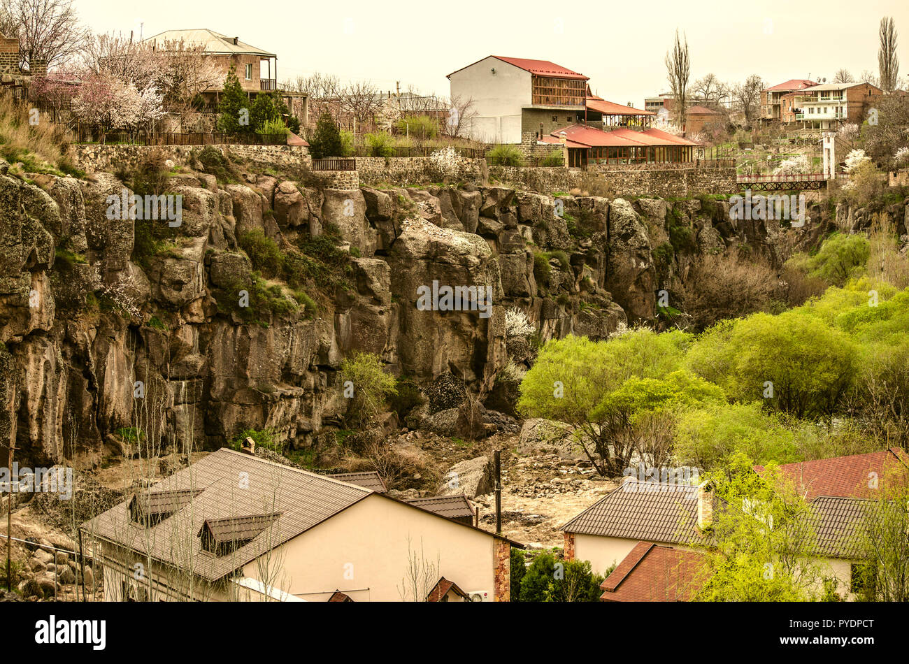 The city of Ashtarak is located in the canyon and on the basalt banks ...