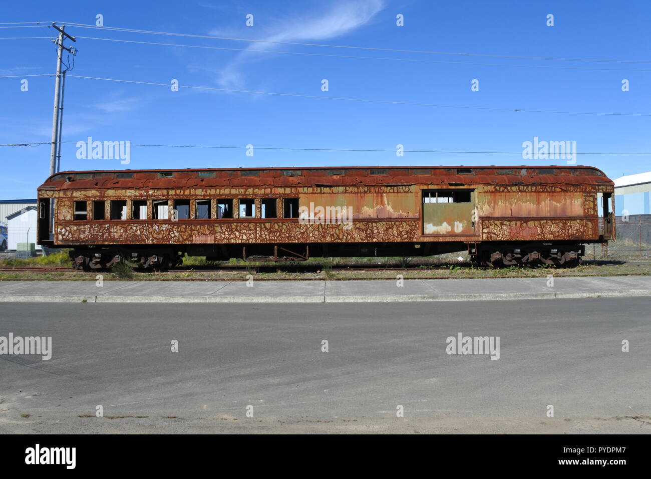 Old, rusty railcar carriage in astoria, oregon, USA Stock Photo - Alamy