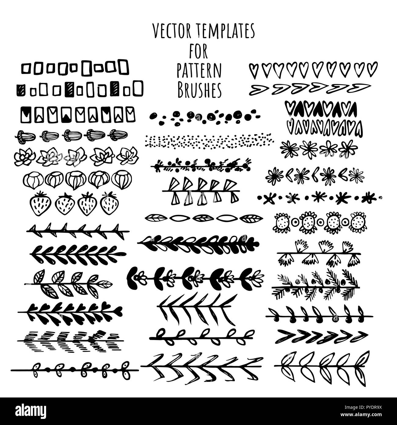 Vector brushes templates set. Make a brush with this template. Hand ...