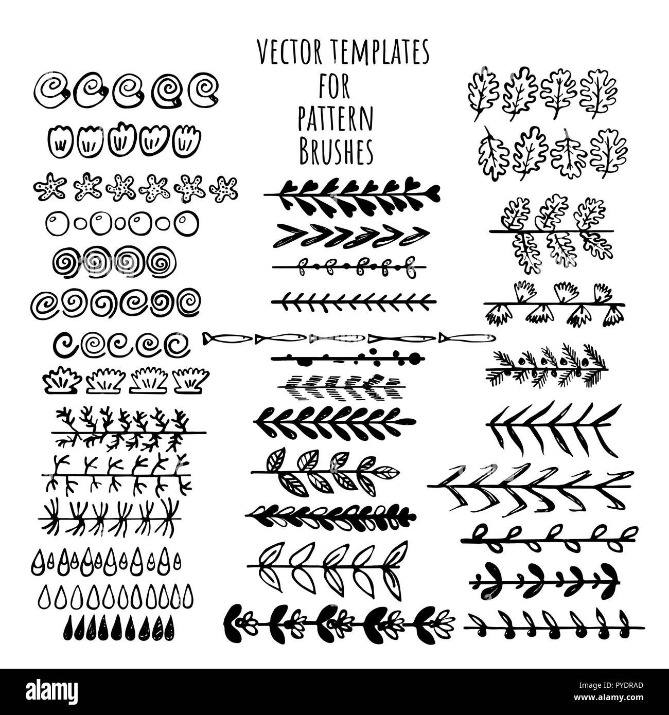 Vector brushes templates set. Make a brush with this template. Hand ...