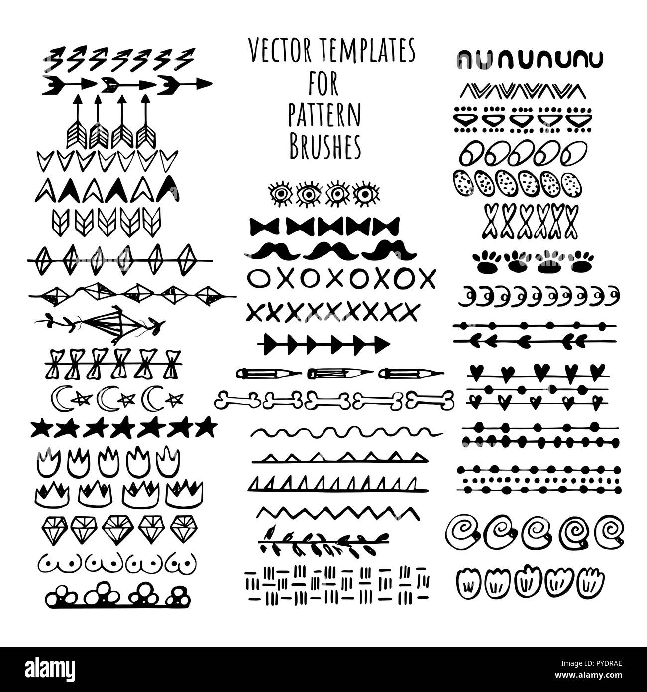 Vector brushes templates set. Make a brush with this template. Hand ...