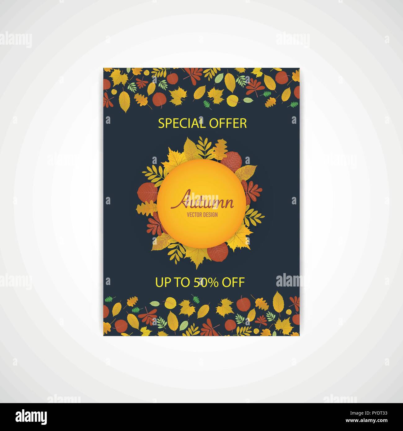 Autumn leaves flyer dark background, vector, illustration eps file ...