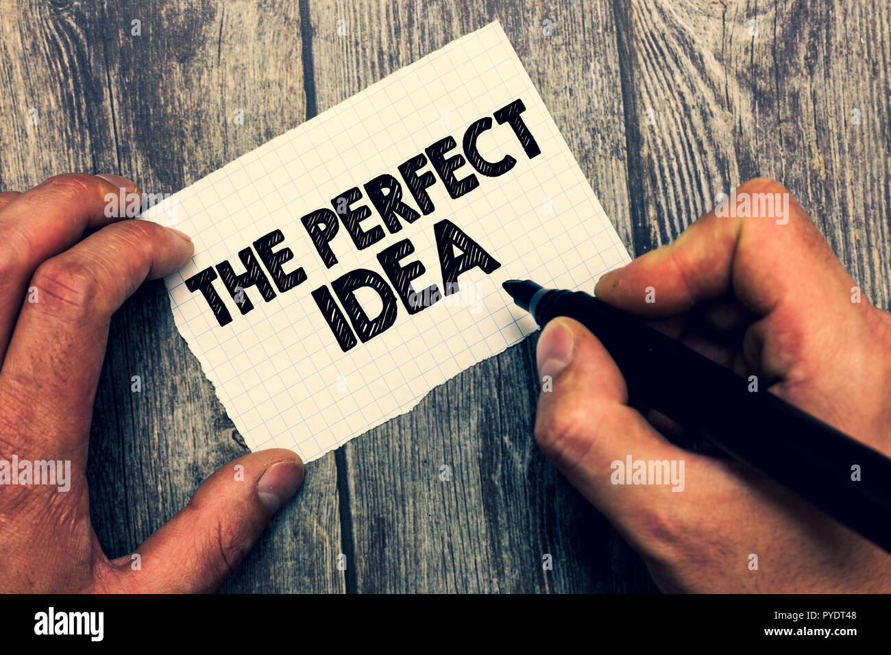 Conceptual hand writing showing The Perfect Idea. Business photo ...