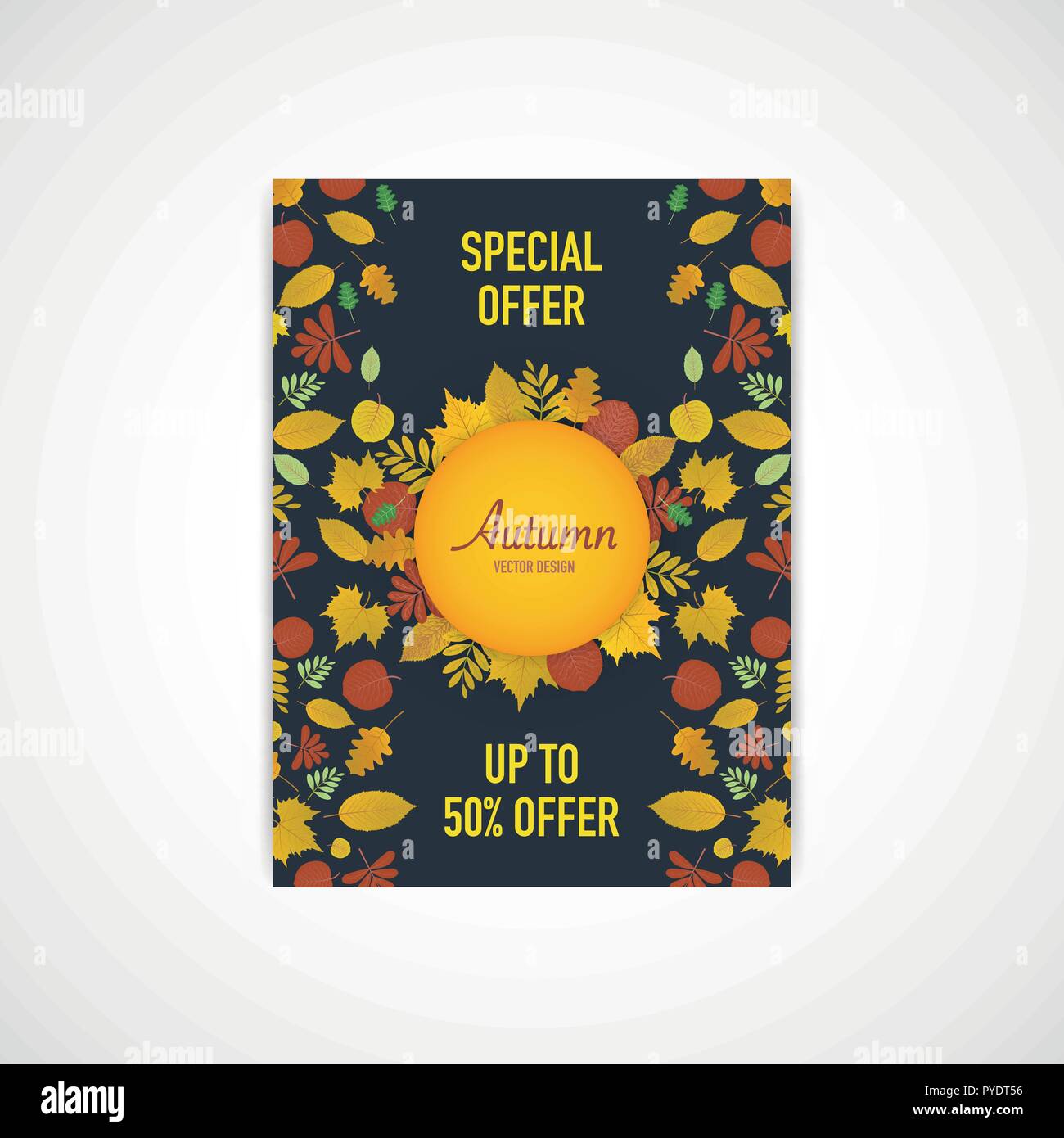 Autumn leaves flyer dark background, vector, illustration eps file ...