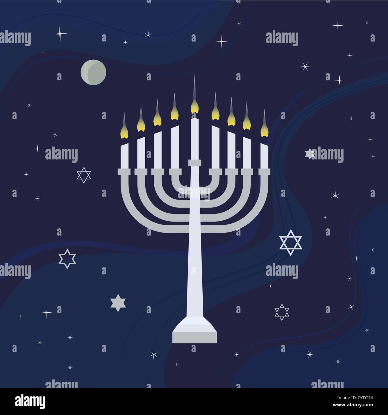 Happy hanukkah menorah candles Stock Vector Images - Alamy