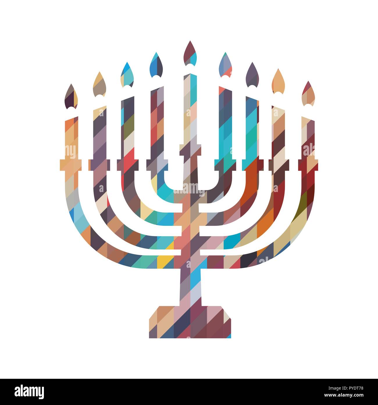 Menorah with candles Stock Vector Images - Alamy