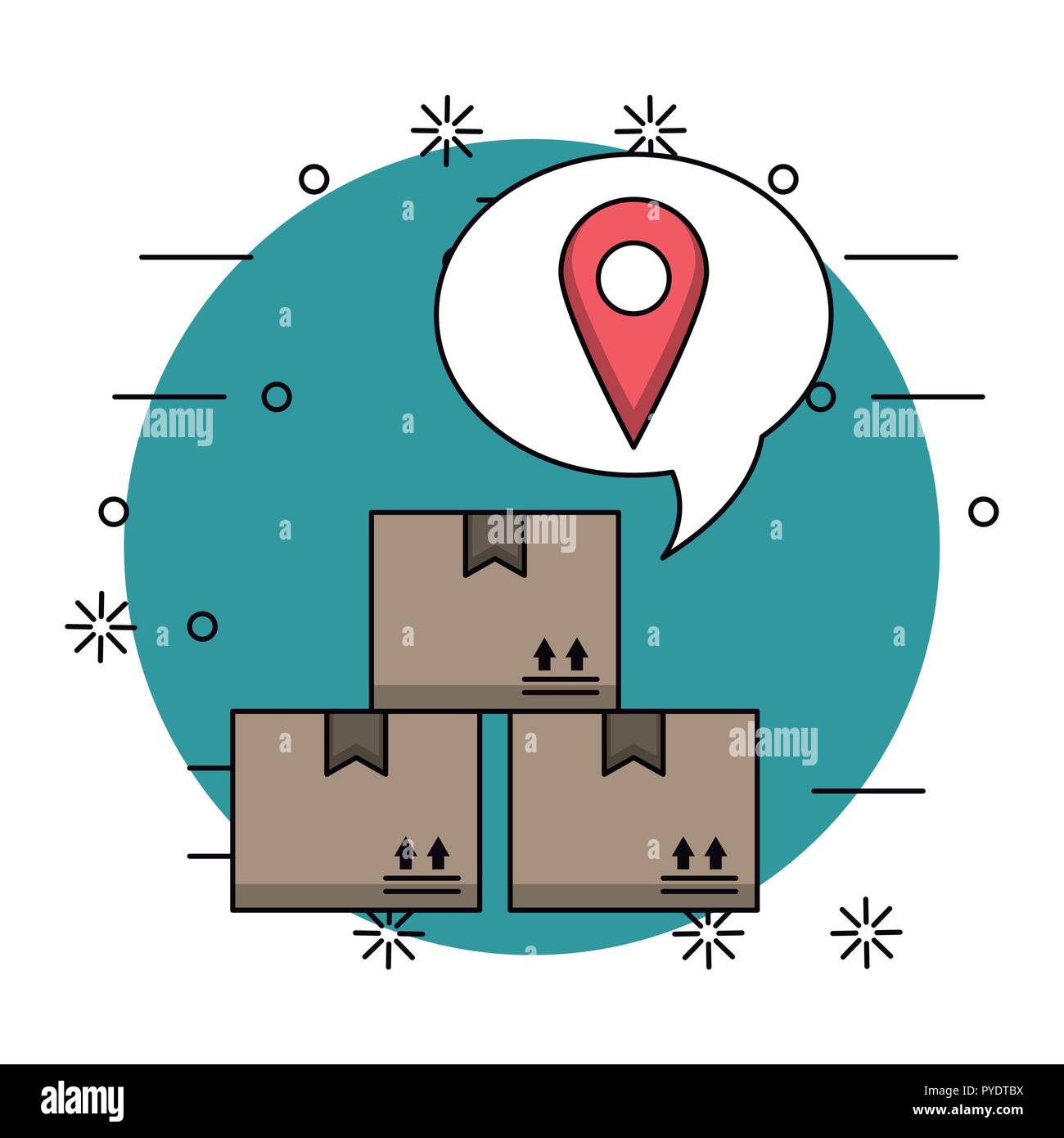 Delivery logistics boxes gps Cut Out Stock Images & Pictures - Alamy