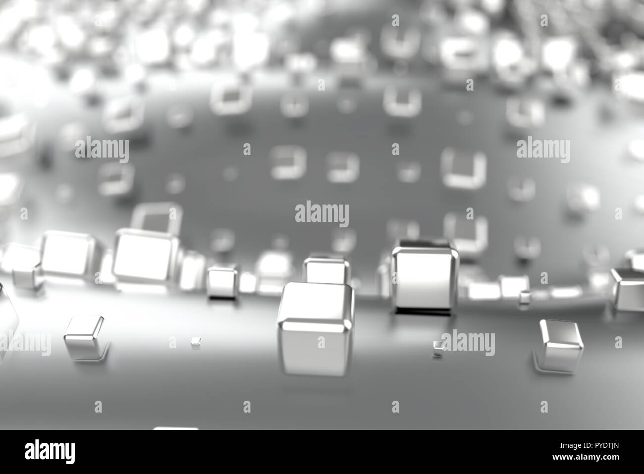 Silver or white gold platinum blocks cubes over wave background ...