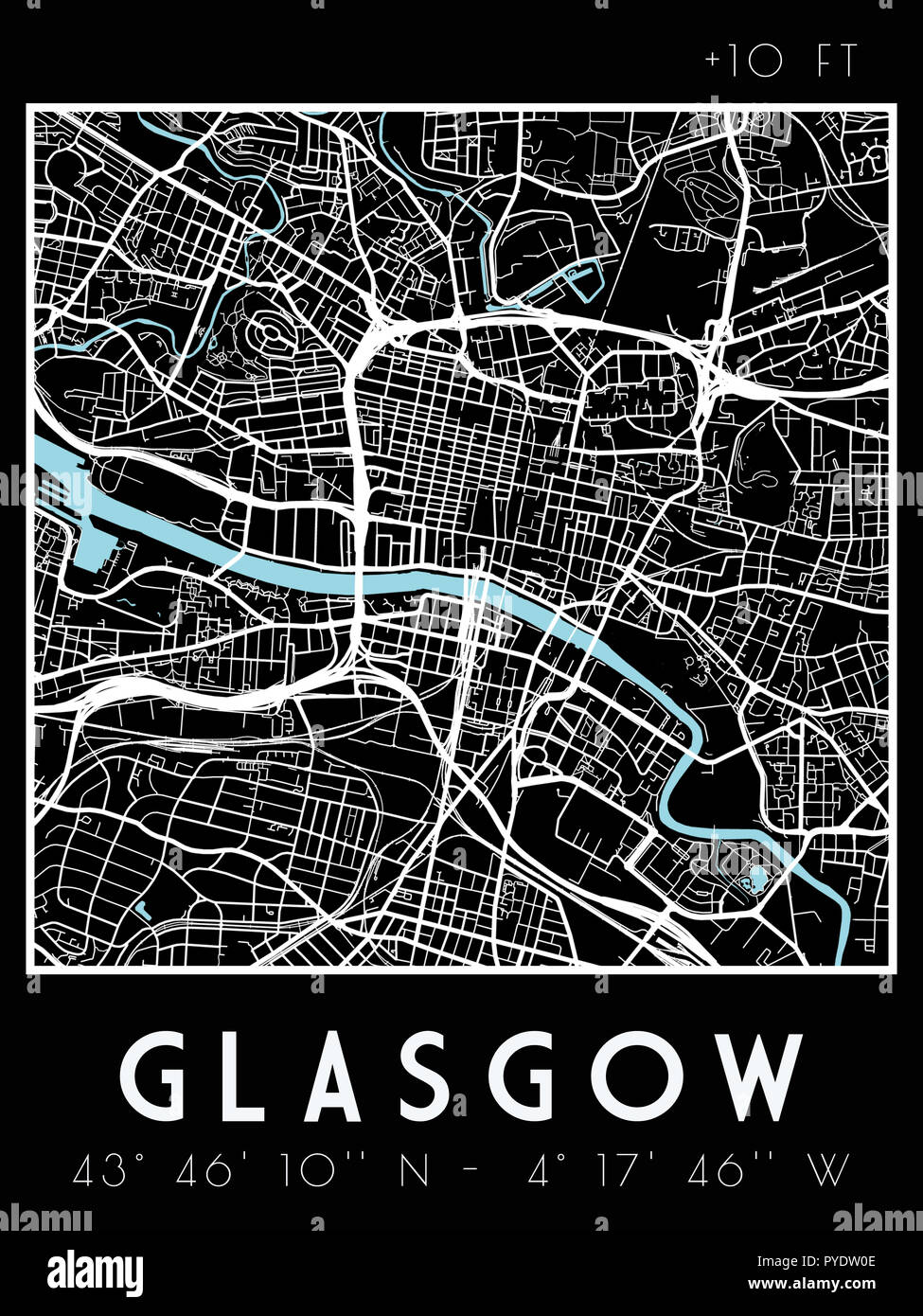 Glasgow road map hi-res stock photography and images - Alamy