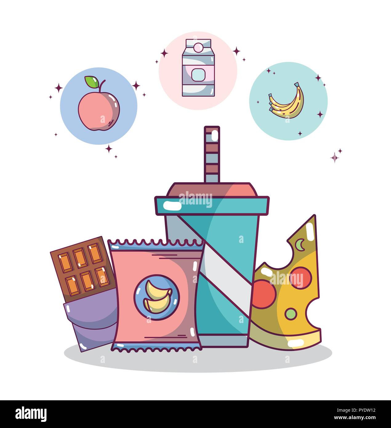 Junk food and snacks Stock Vector Image & Art - Alamy