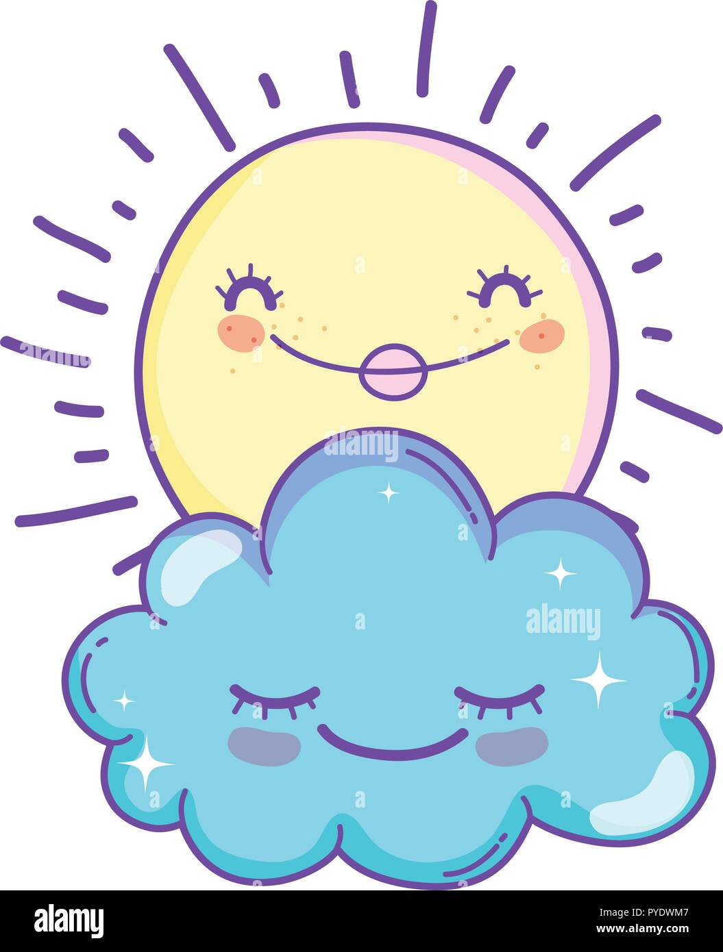 Sun and clouds cartoons Stock Vector Image & Art - Alamy