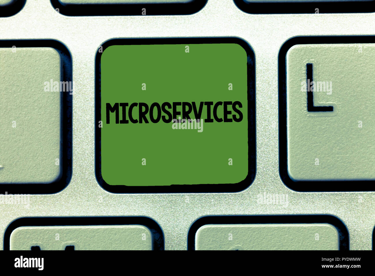 Word writing text Microservices. Business concept for Software development technique Building ...