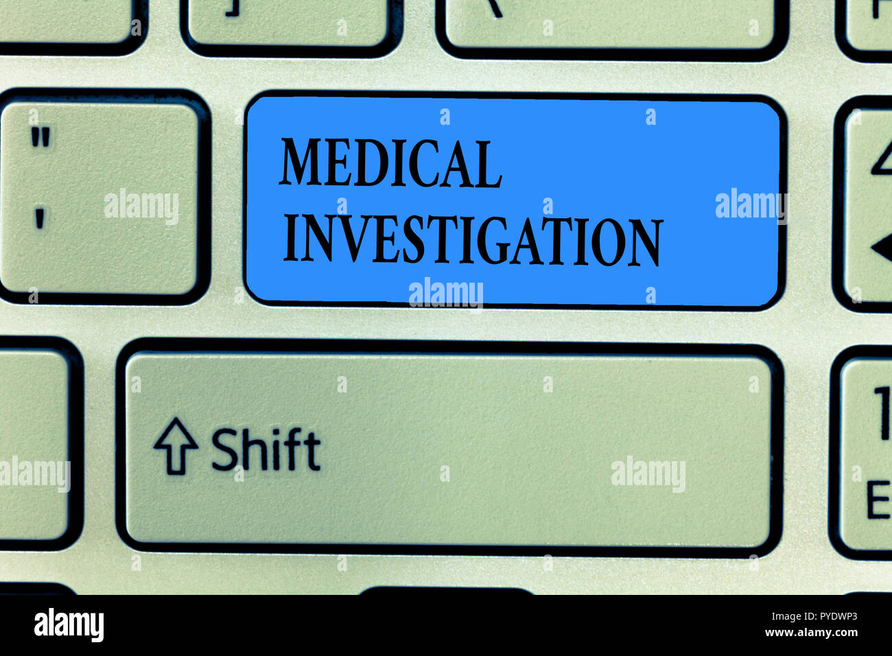 Handwriting text writing Medical Investigation. Concept meaning Doing ...