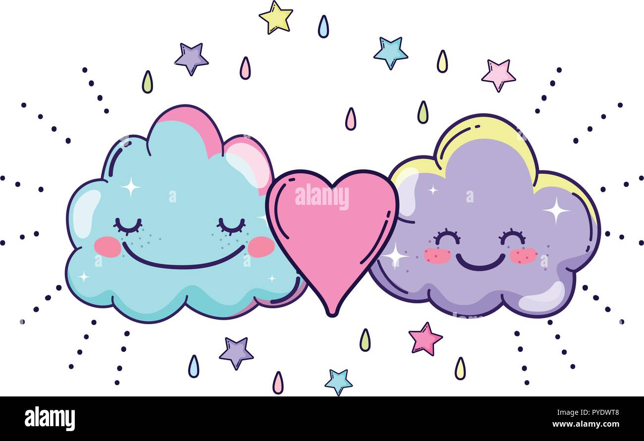Cute clouds cartoon Stock Vector Image & Art - Alamy