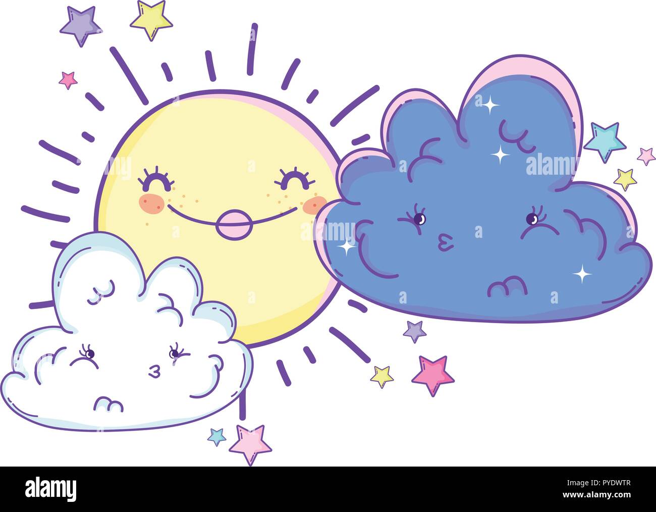 Sun and clouds cartoons Stock Vector Image & Art - Alamy