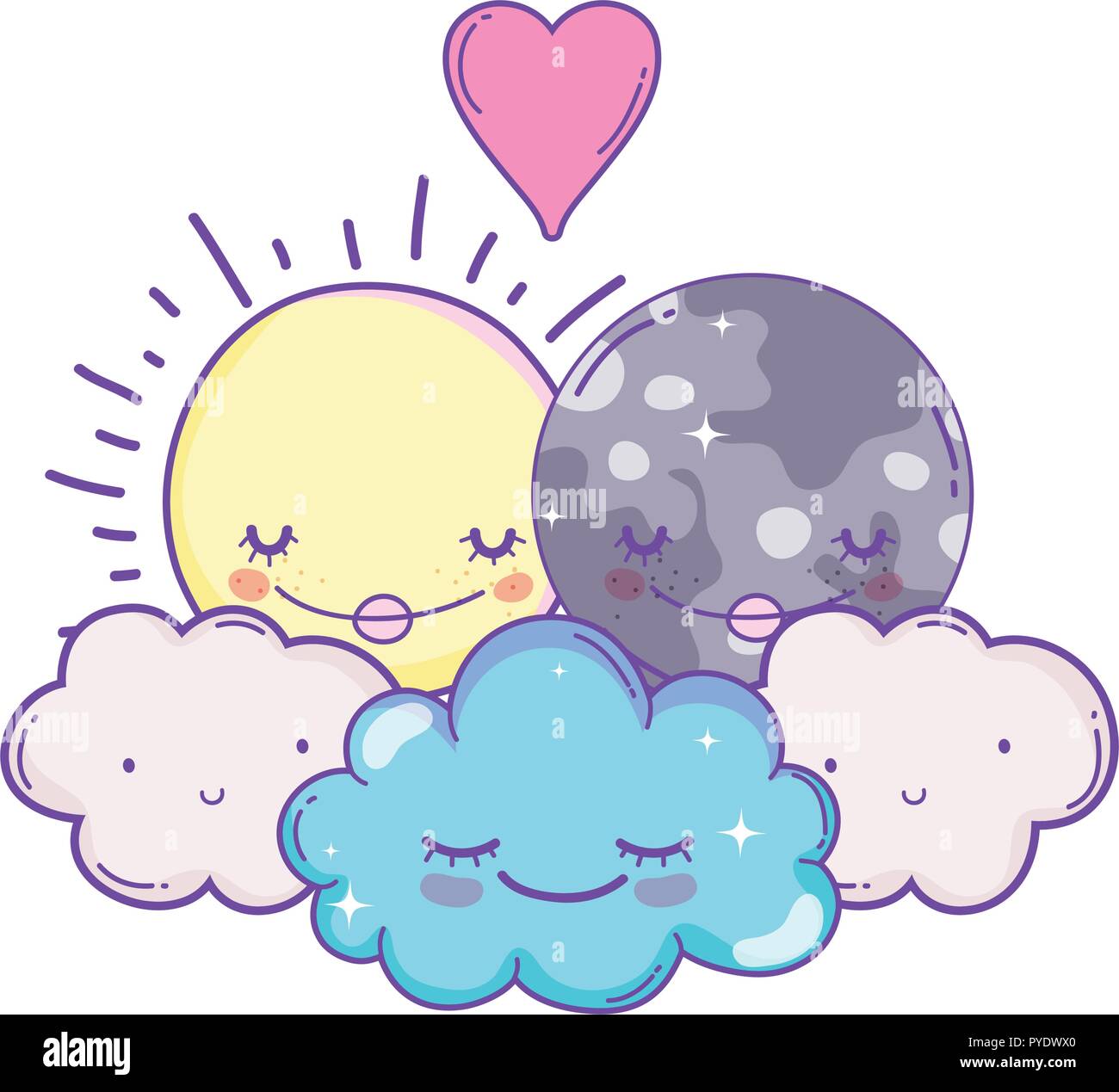 Moon and sun cartoons Stock Vector Image & Art - Alamy