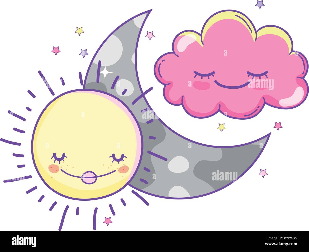 Weather cute half moon Stock Vector Images - Alamy