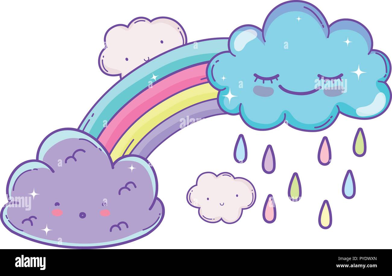 clouds and rainbow cartoon Stock Vector Image & Art - Alamy
