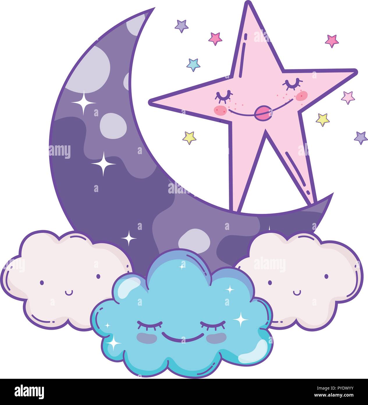 Cute moon cartoon Stock Vector Image & Art - Alamy