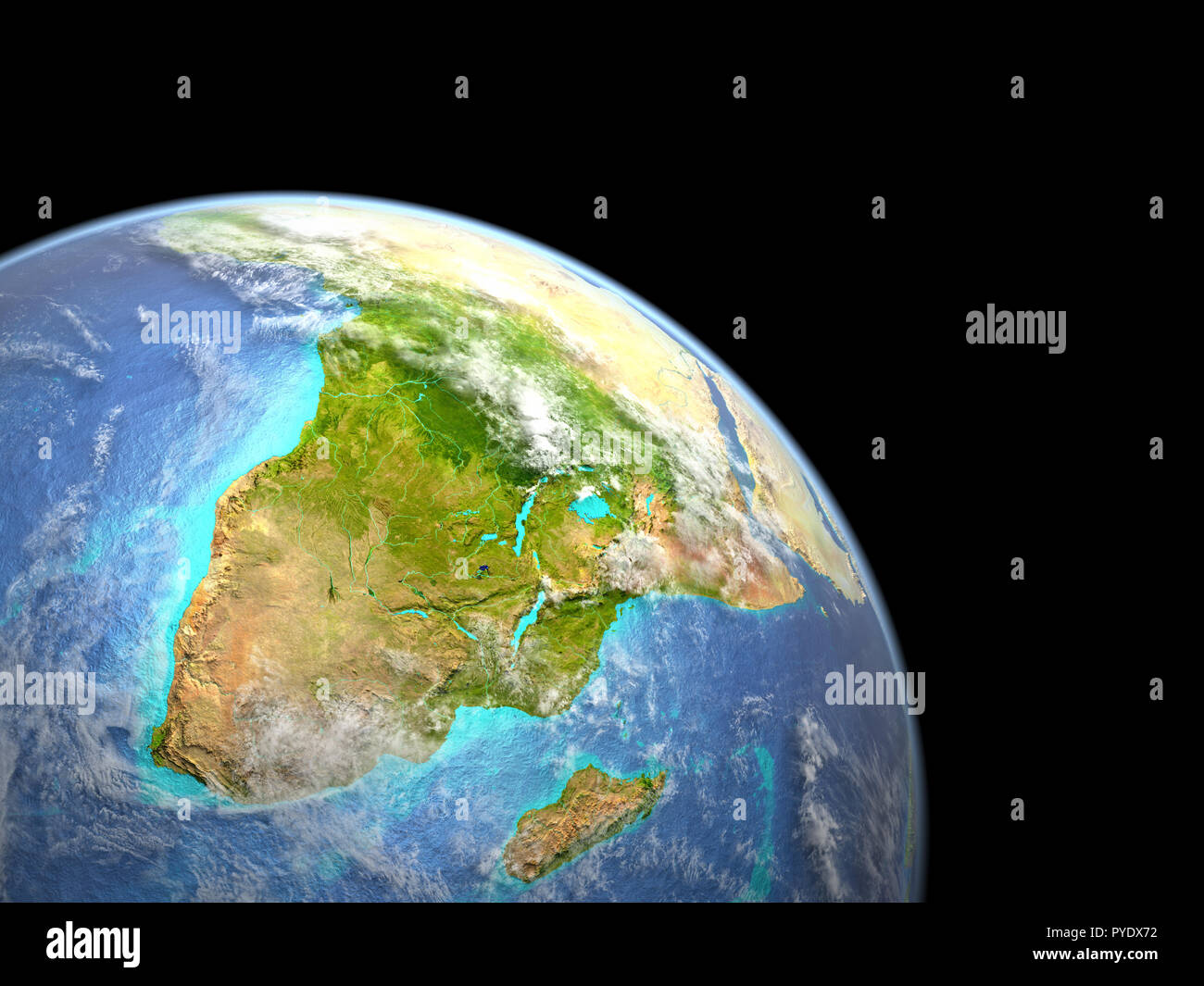 Africa on planet Earth from space. Extremely fine detail of planet ...