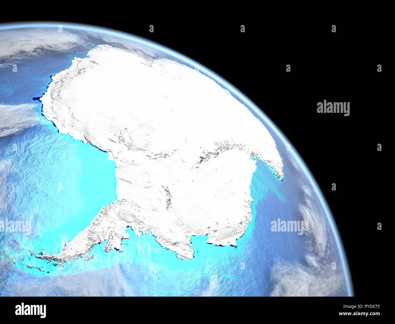Antarctica on planet Earth from space. Extremely fine detail of planet ...