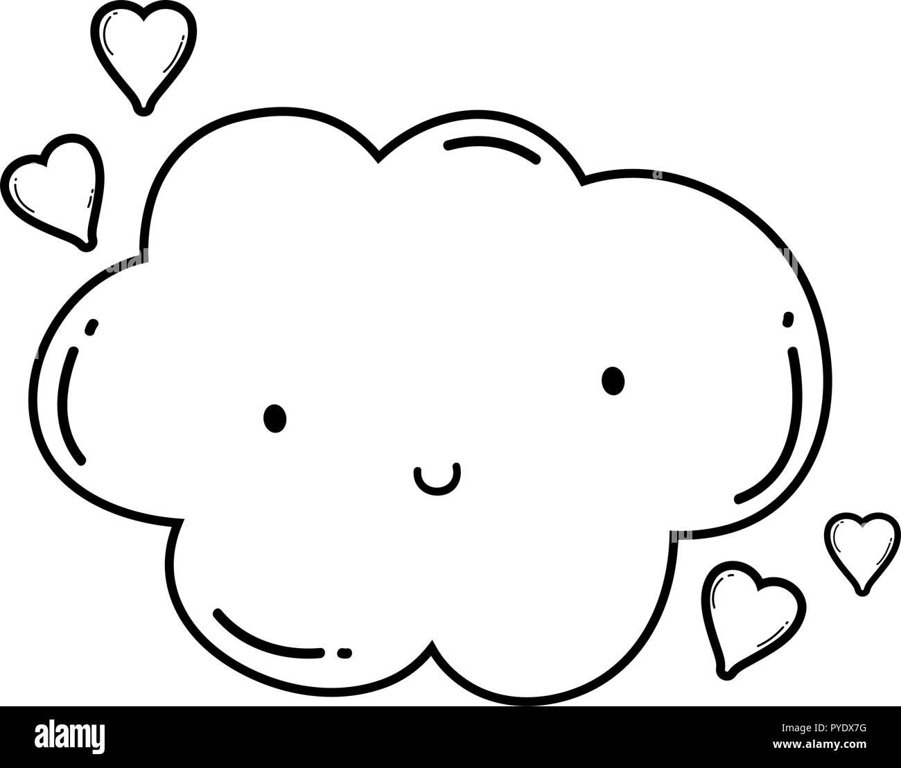 Cute cartoon cloud hearts Cut Out Stock Images & Pictures - Alamy