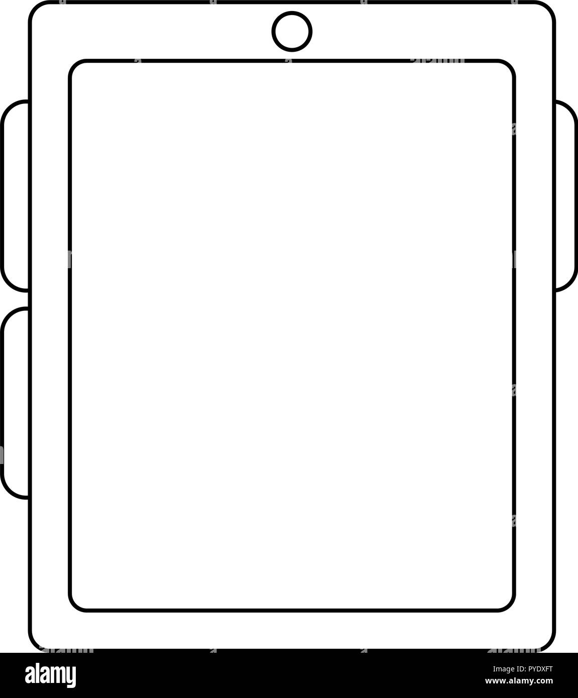 electronic device tablet in black and white Stock Vector Image & Art ...