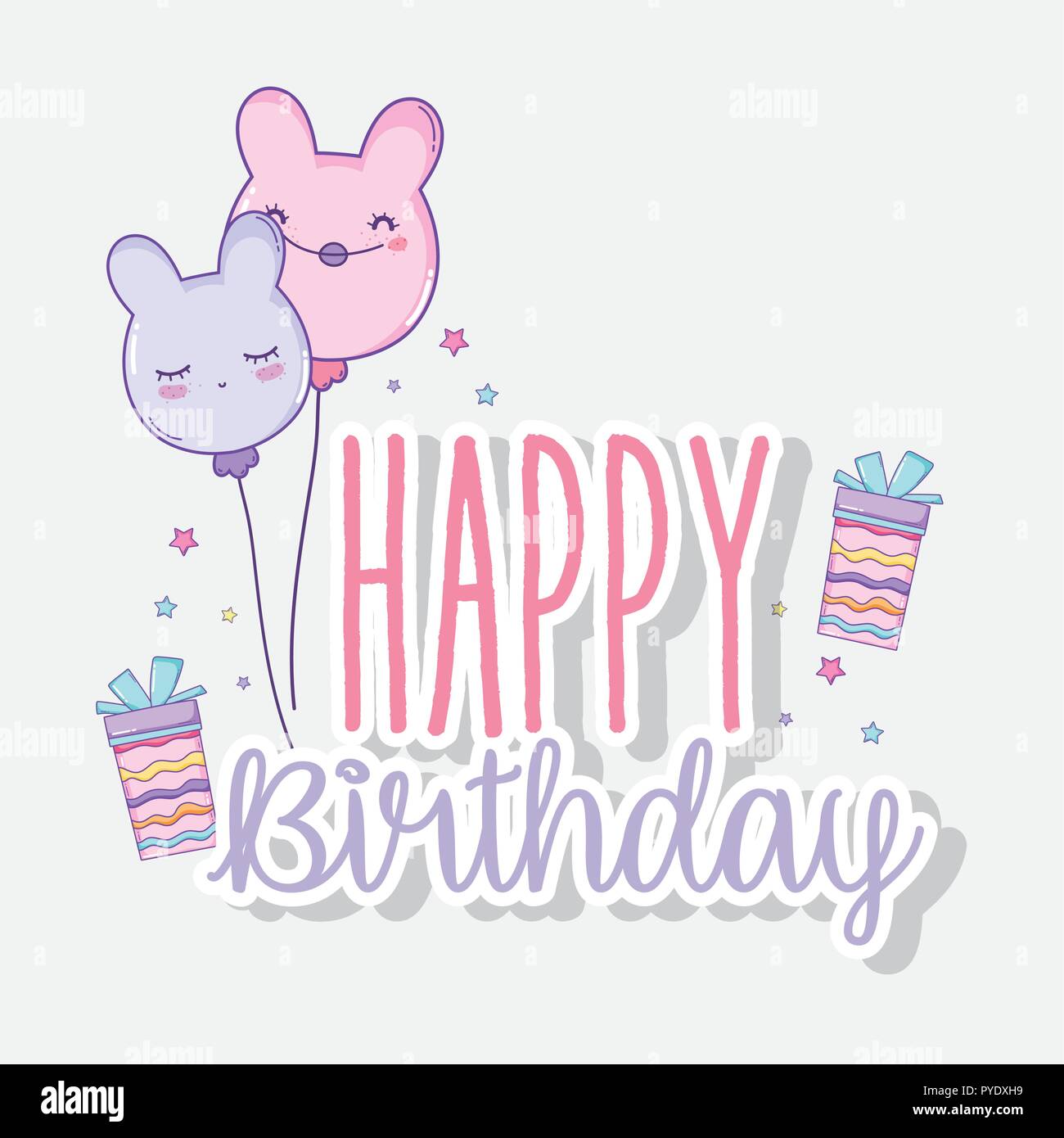 hapy birthday celebration with presents and stars Stock Vector Image ...