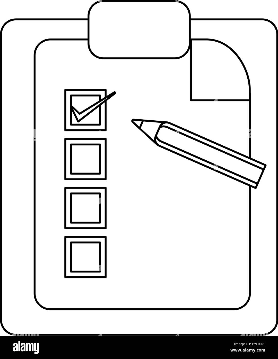 Tasks on clipboard in black and white Stock Vector Image & Art - Alamy