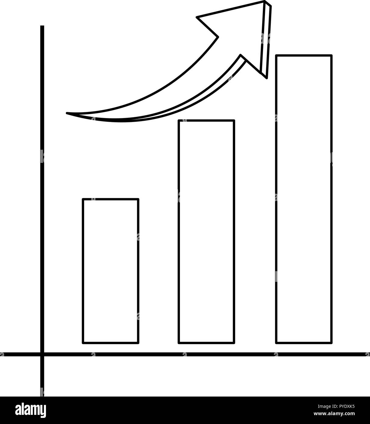 Statistics graph increasing in black and white Stock Vector Image & Art ...